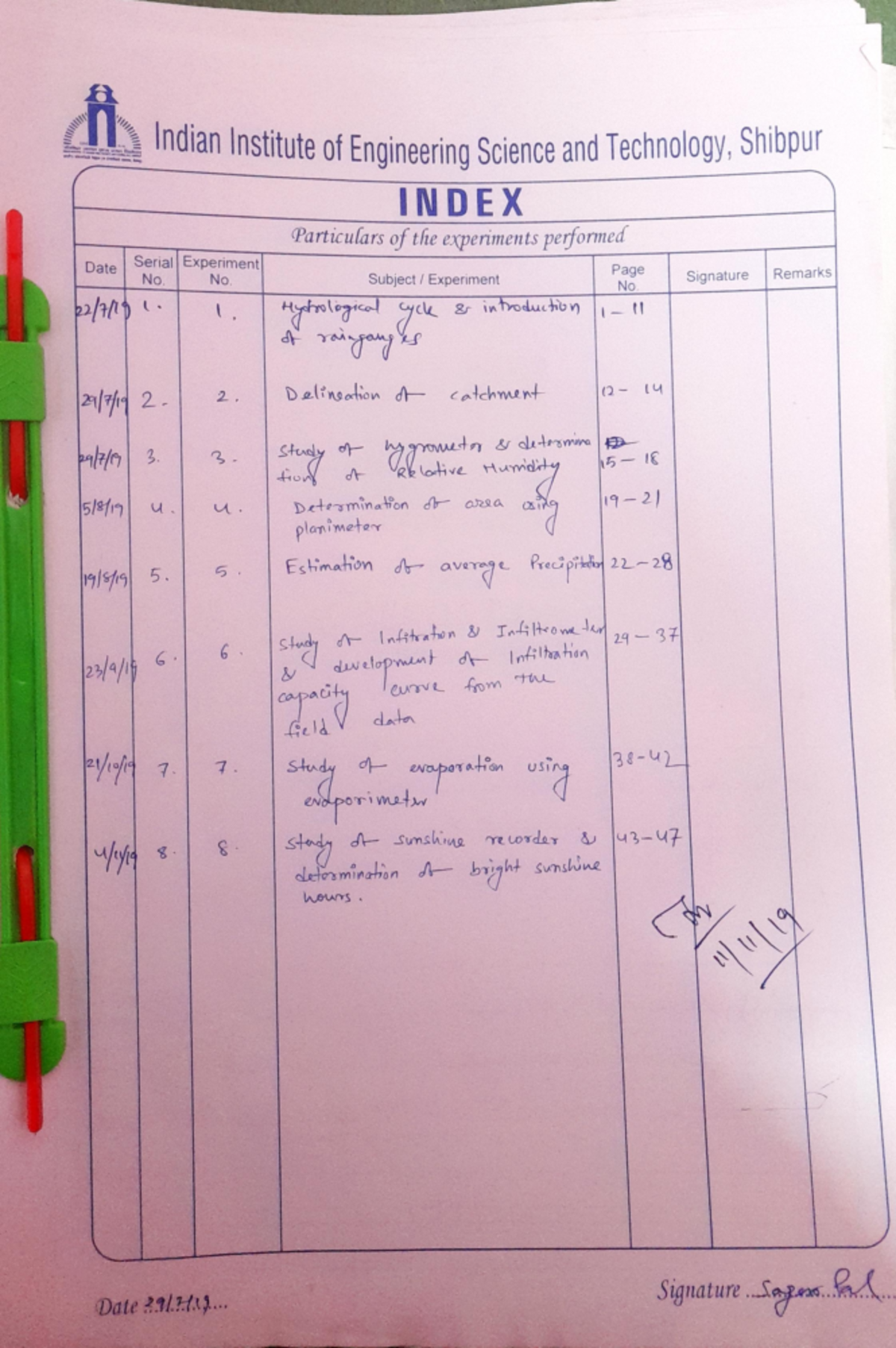 WRE Sample Lab Report - Assignment - Indian Institute of Engineering ...