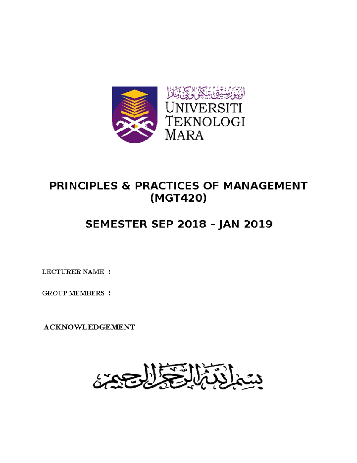 Project Iv Company - Grade: A - PRINCIPLES PRACTICES OF MANAGEMENT ...