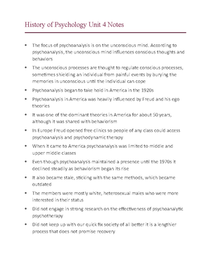 History of Psychology Unit 6 Assignment - Unit 6 Assignment Faith ...