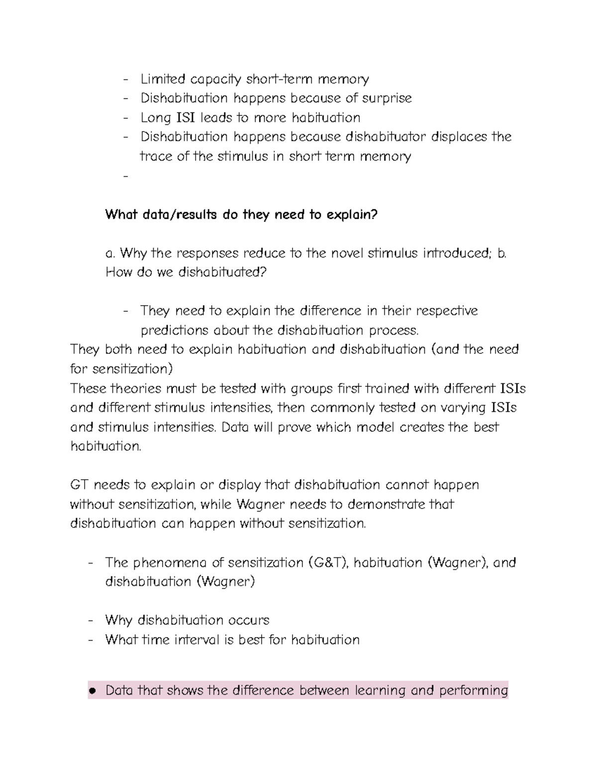 CLPS 0100 Lecture Notes - Limited capacity short-term memory ...