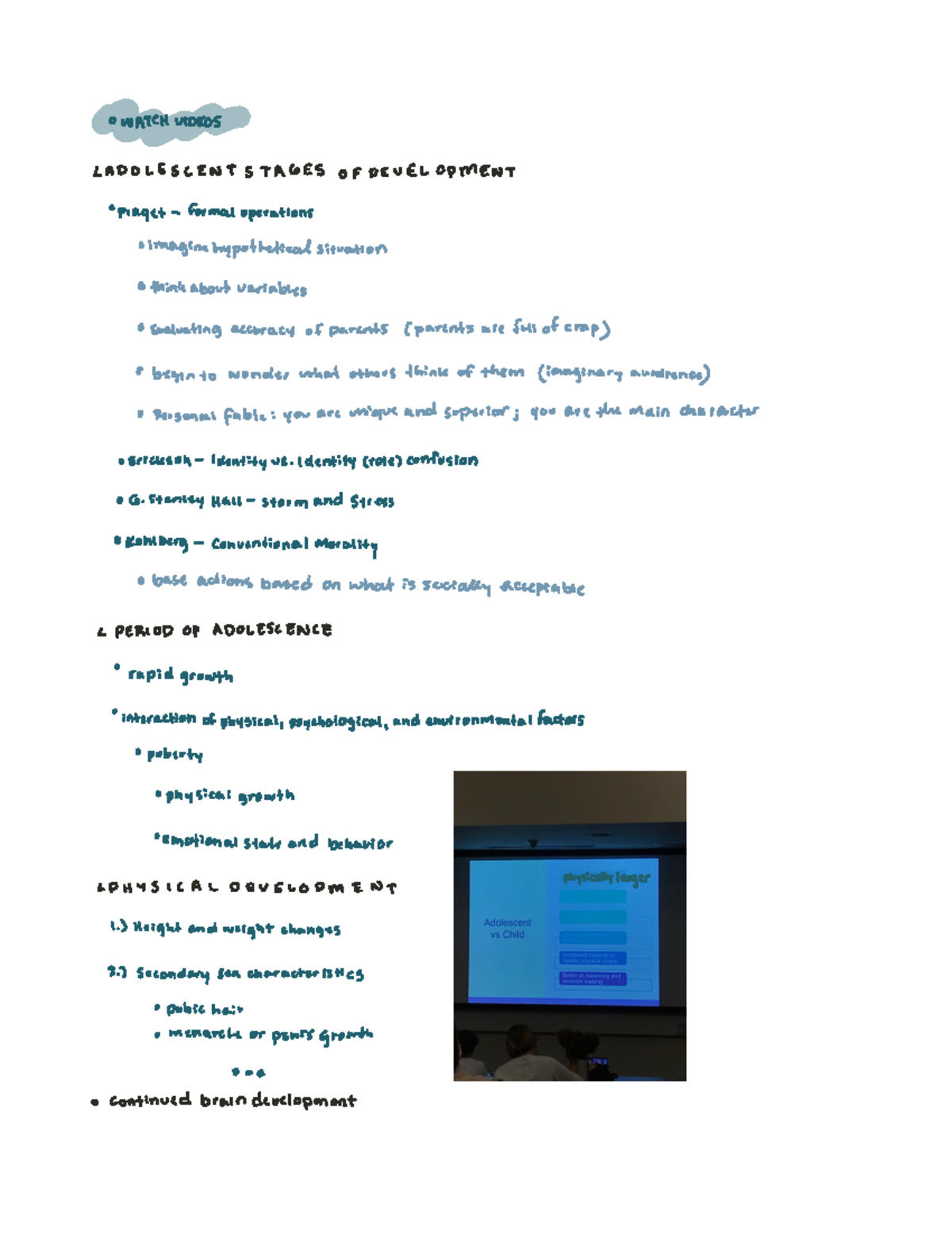 Ch. 11 - 12 - PSYC 2103 - Adolescent stages of development ...