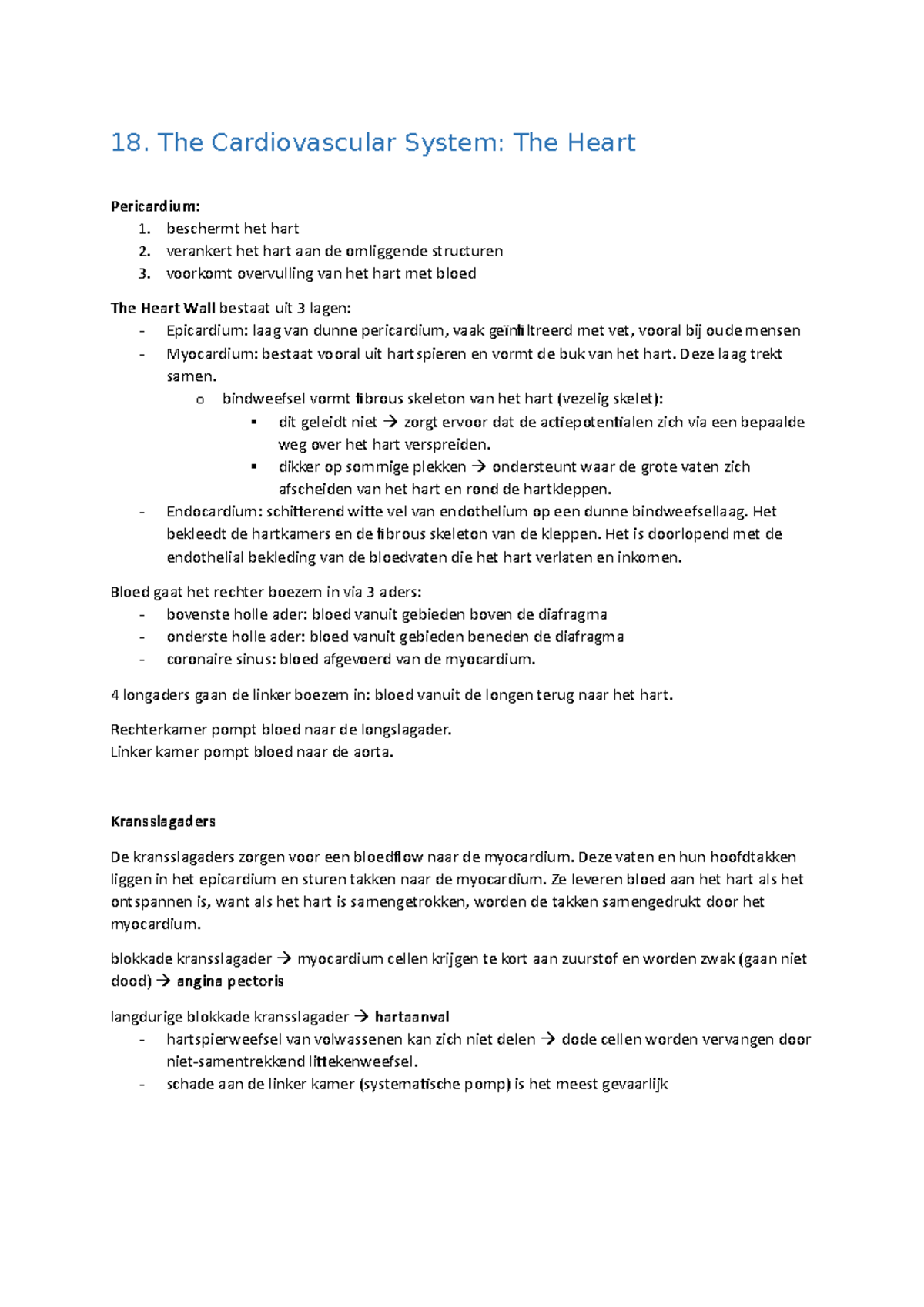 Human Anatomy & Physiology Samenvatting Marieb H18 - 18. The ...