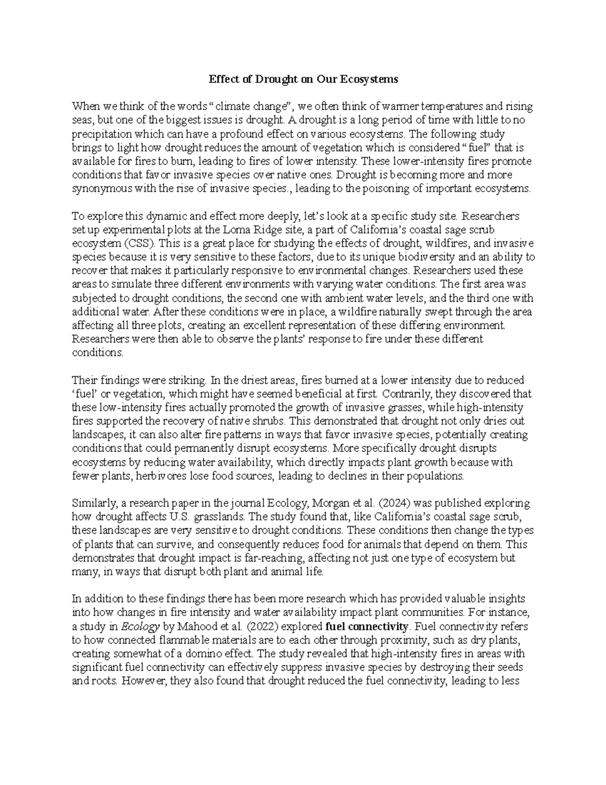 Script for ecology podcast - Effect of Drought on Our Ecosystems When ...