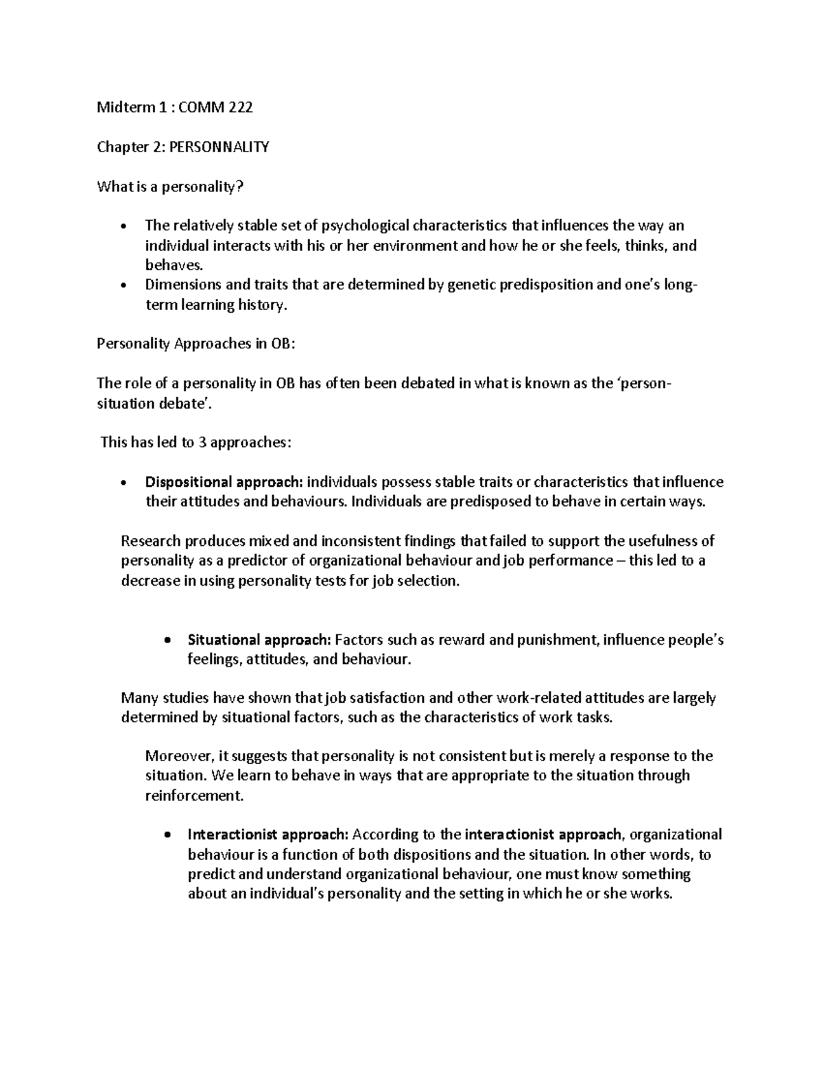 Comm 222 mid 1 - lecture notes - Midterm 1 : COMM 222 Chapter 2 ...