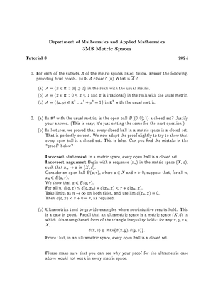 Complex analysis tut1 - tut 1 - 3 Complex Analysis 2024 Tutorial 1 A/Prof Elena Berdysheva Mita ...