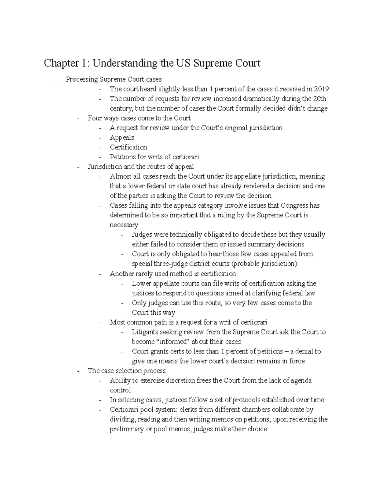 Constitutional Law - Ch 1-2 - Chapter 1: Understanding the US Supreme ...