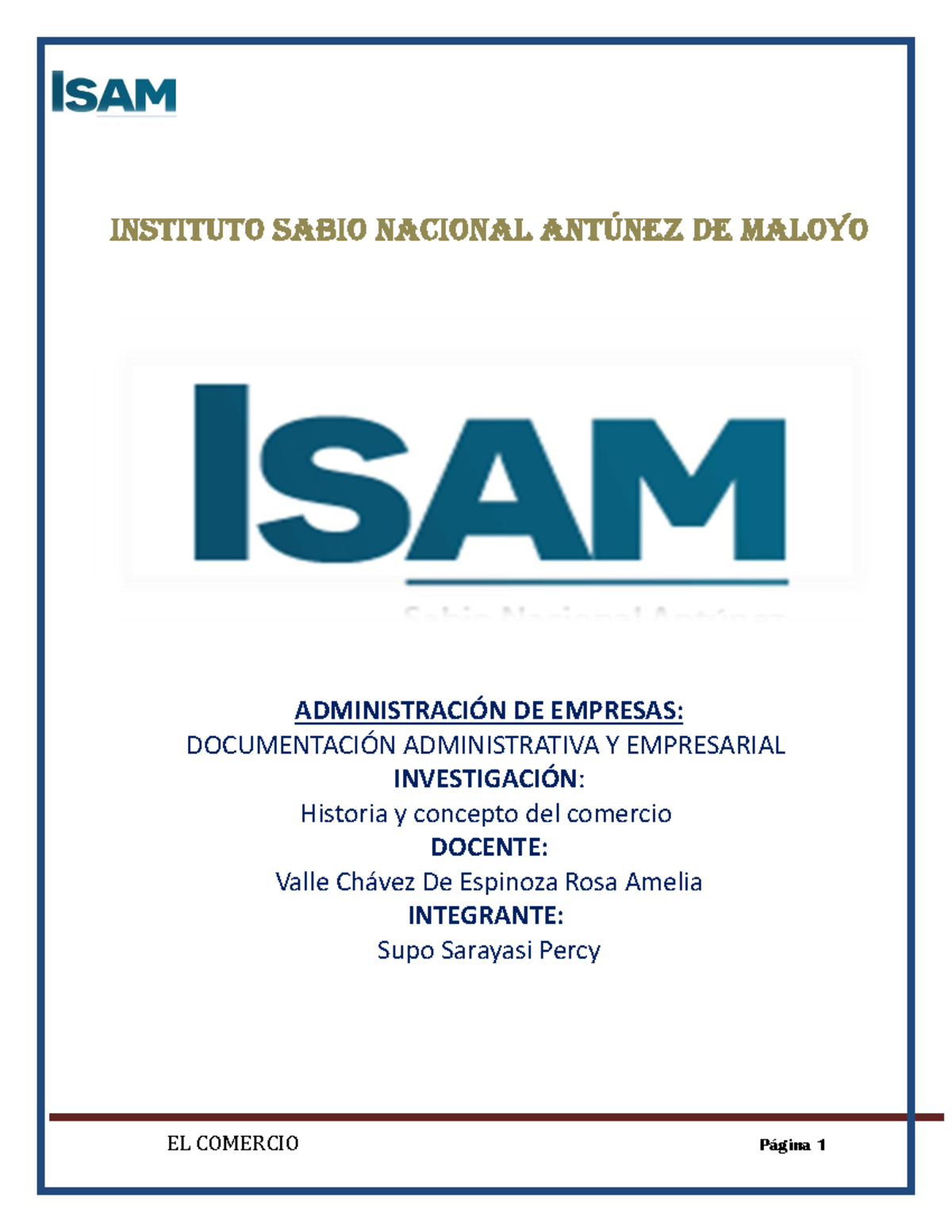 Comercio ISAM - jggjh - INSTITUTO SABIO NACIONAL ANTÚNEZ DE MALOYO ...
