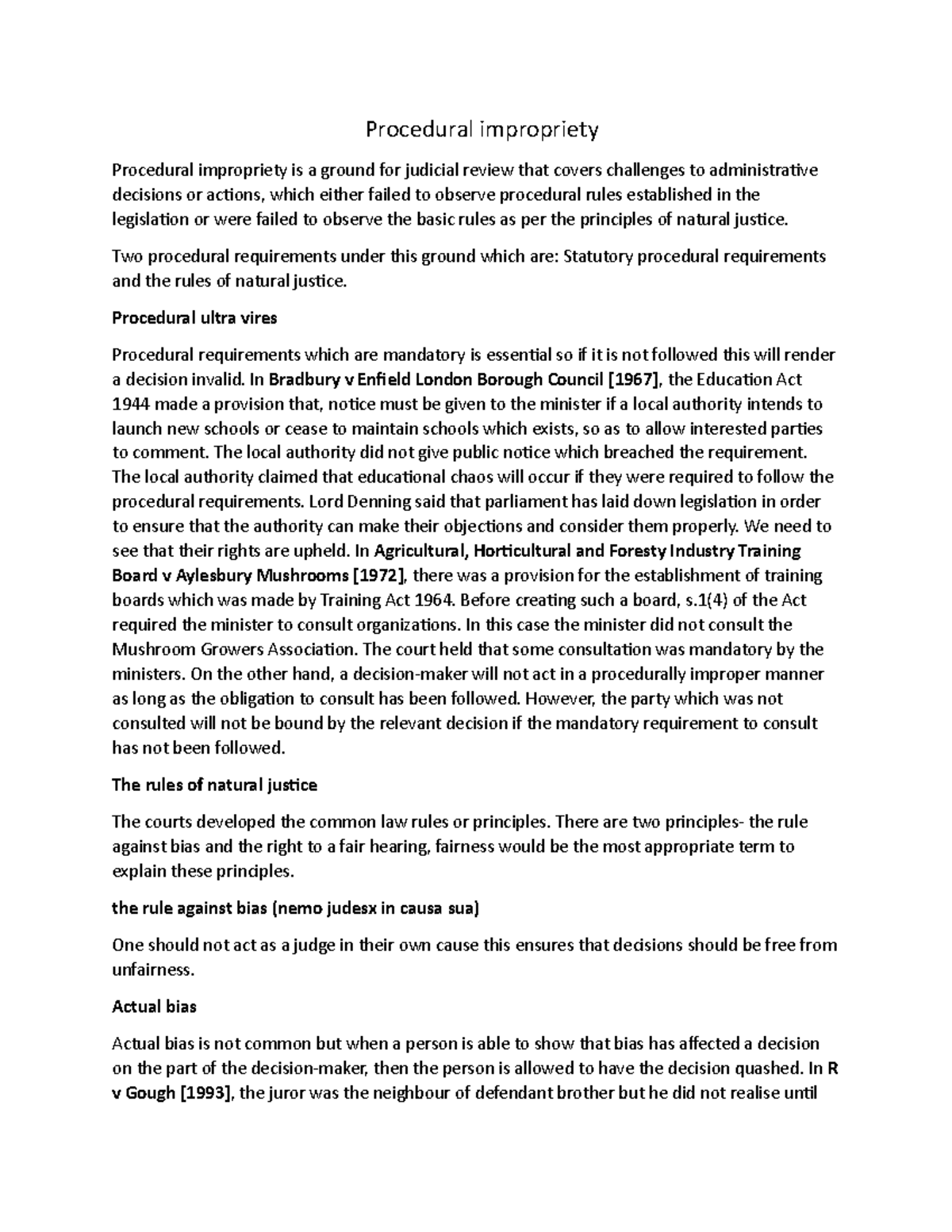 Procedural impropriety - Procedural impropriety Procedural impropriety ...