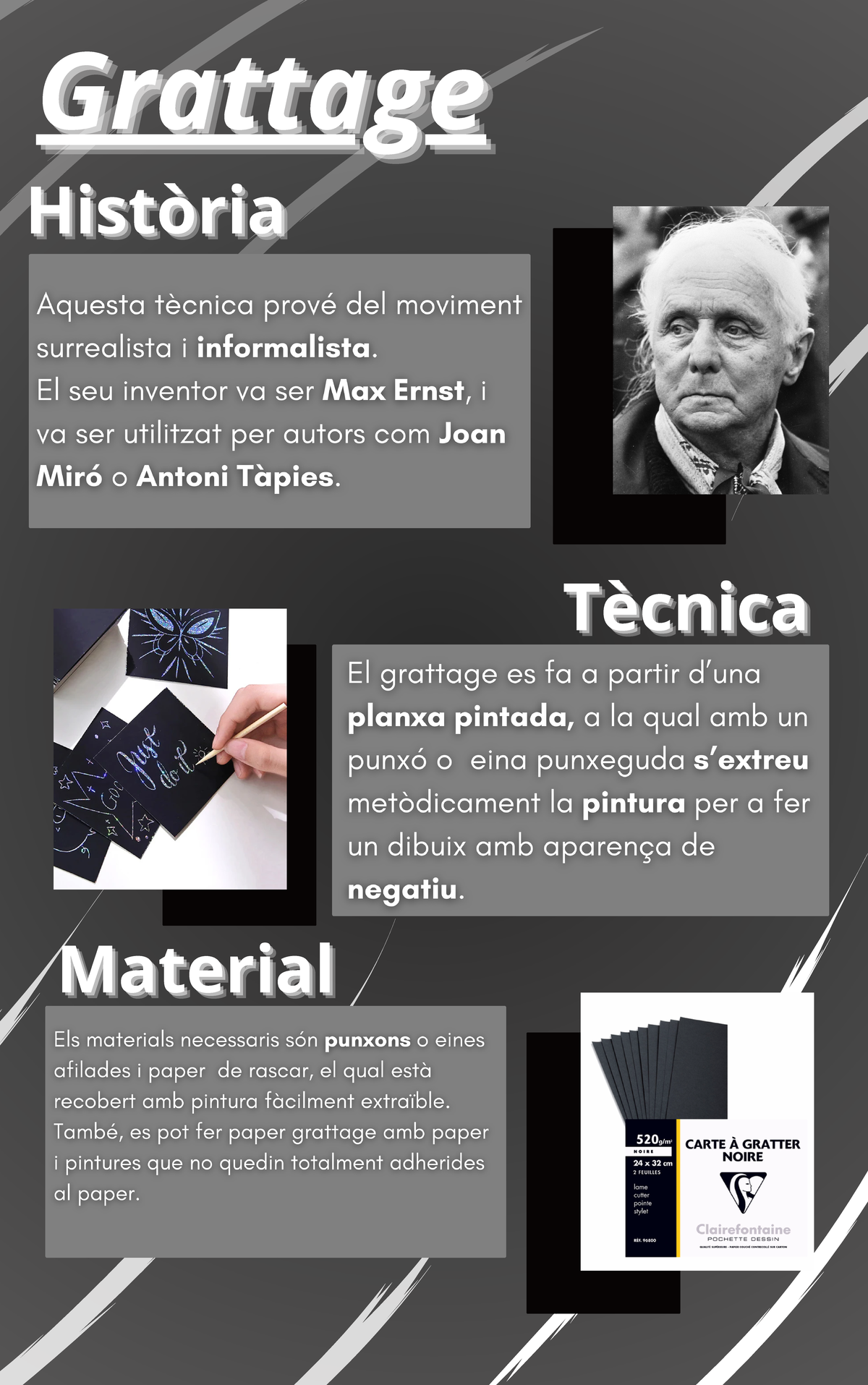 Infografia frottage grattage - GrattageGrattage Grattage Material ...