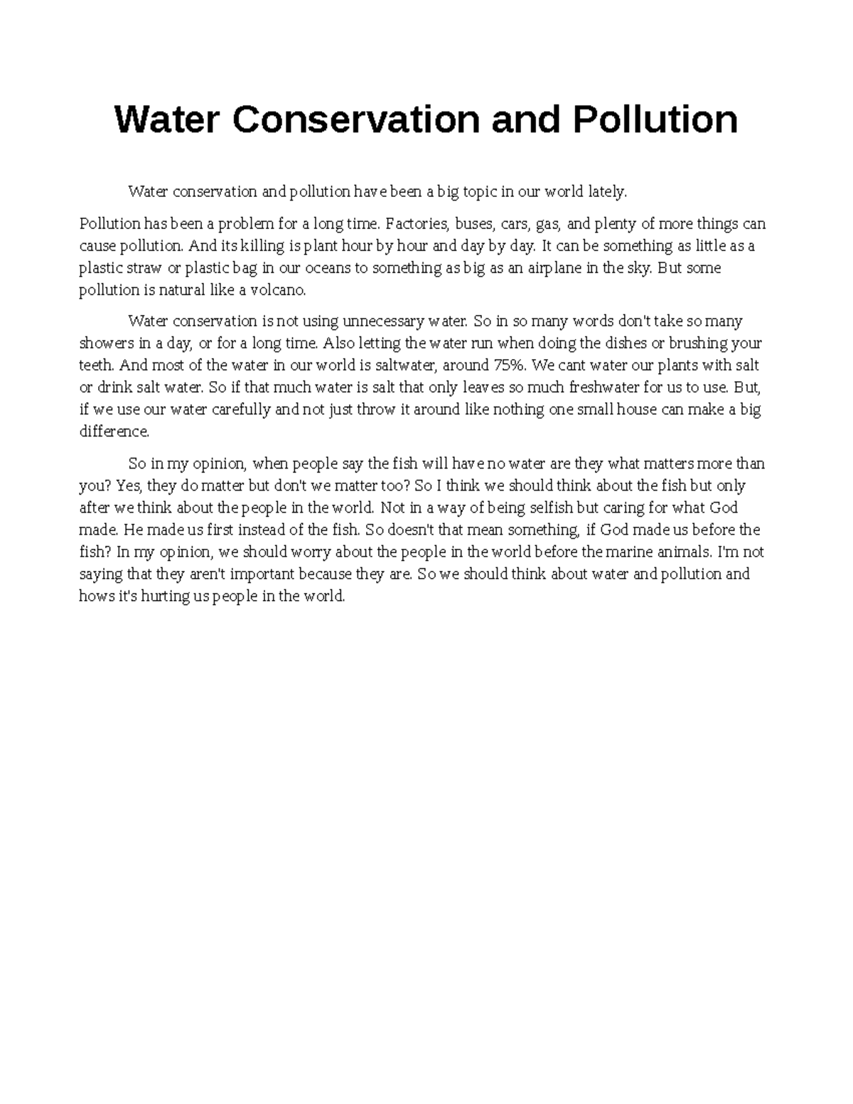 Water conservation - Science - Water Conservation and Pollution Water ...