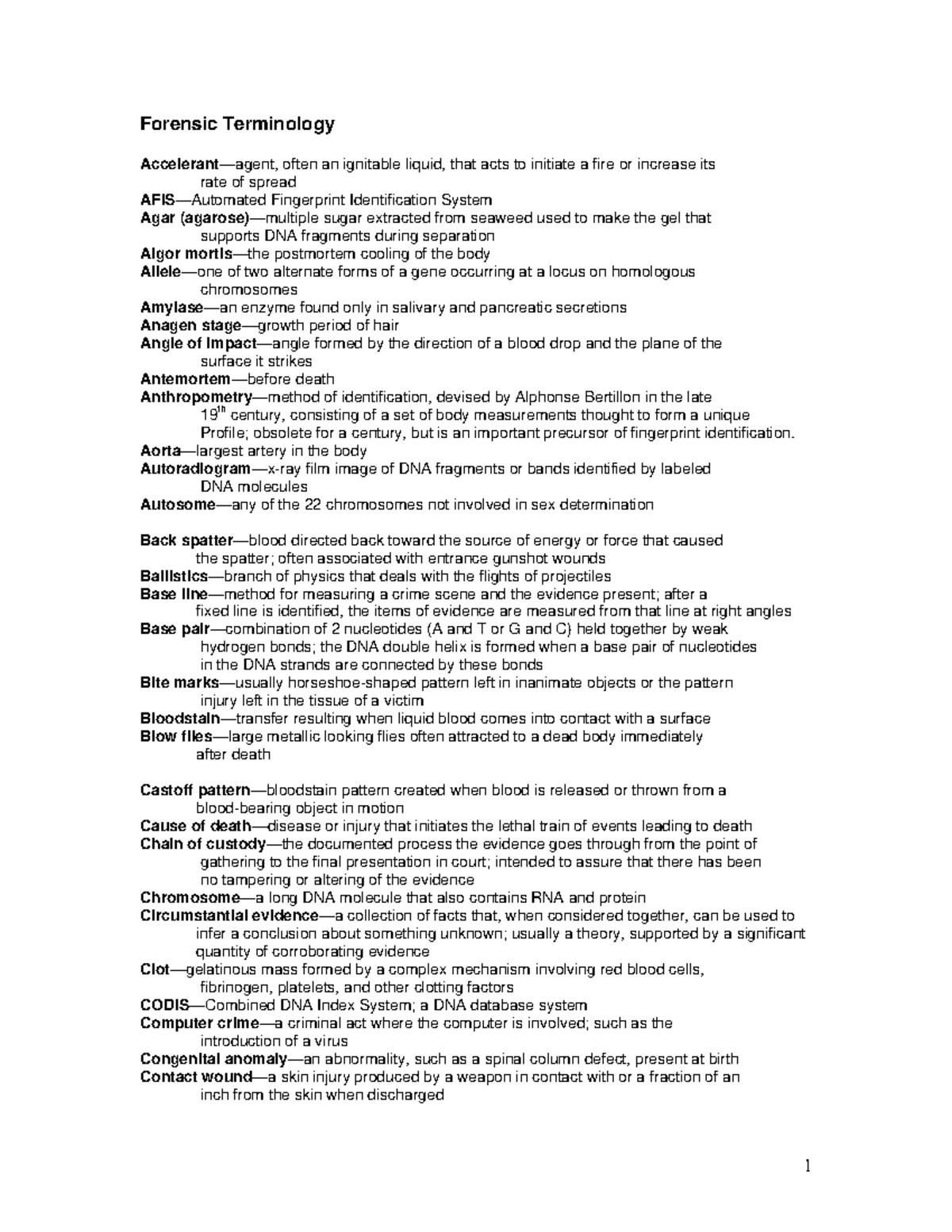 Terminology - Forensic Terminology Accelerant—agent, often an ignitable ...