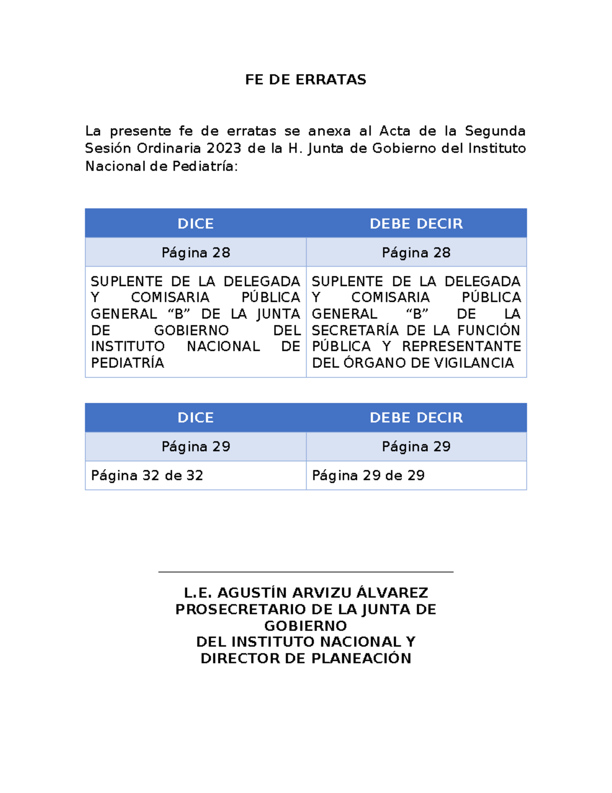 FE DE Erratas - FE DE ERRATAS La presente fe de erratas se anexa al ...