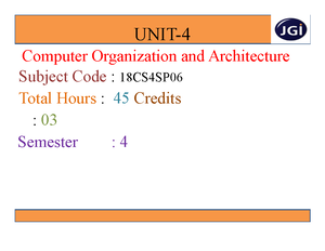 COA Module 2 - Syllabus Register Transfer language, Register Transfer, Bus and memory transfers ...