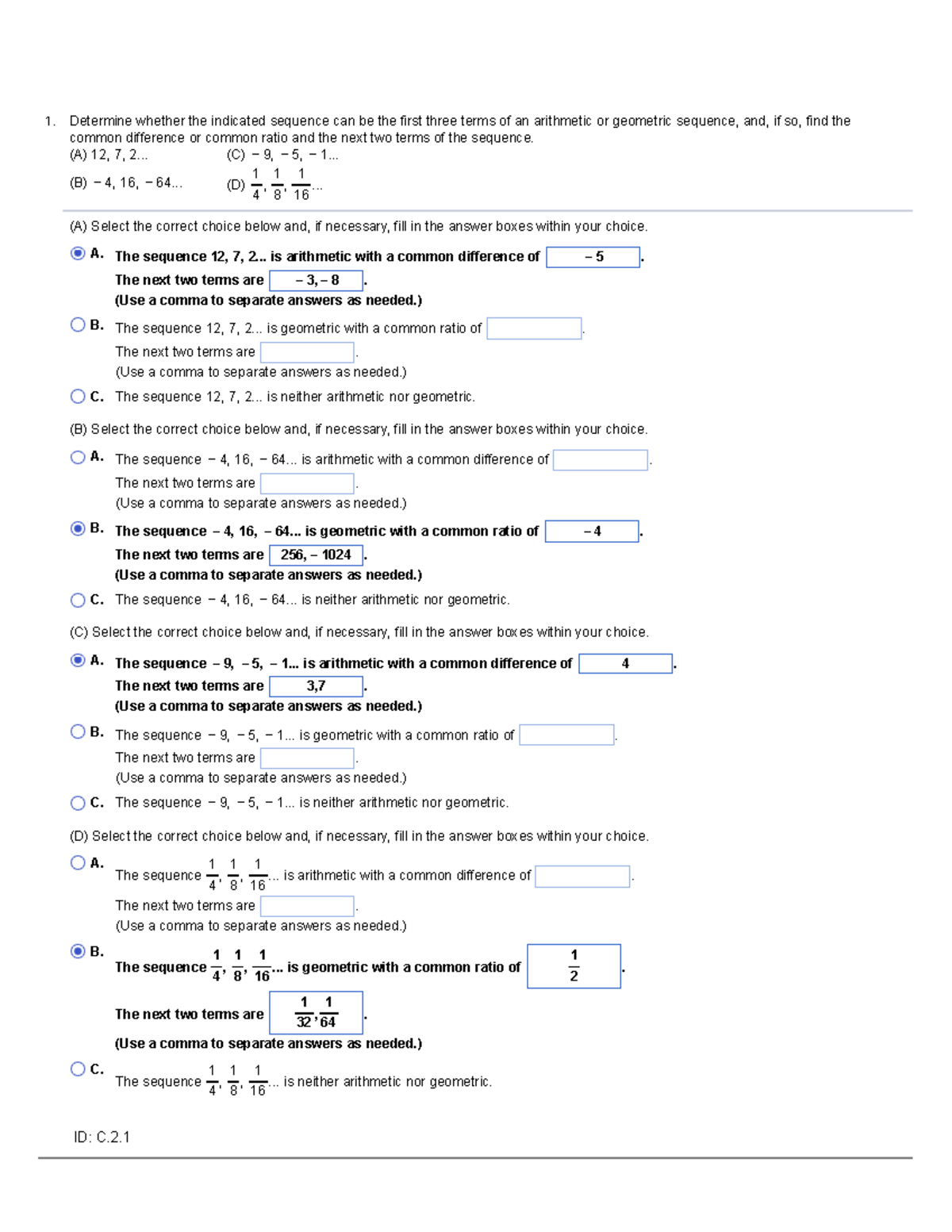 Exercises for C - 1. Student: _____________________ Date: _____________________ Instructor: Rana ...
