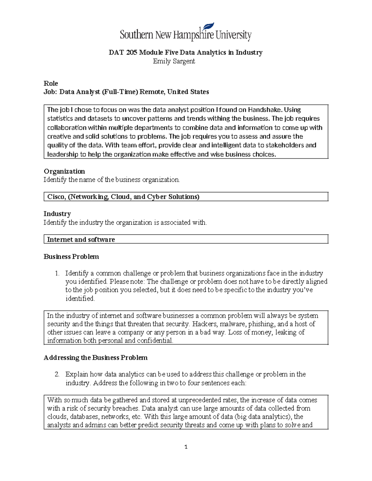 DAT 205 Module Five Data Analytics in Industry - DAT 205 Module Five ...