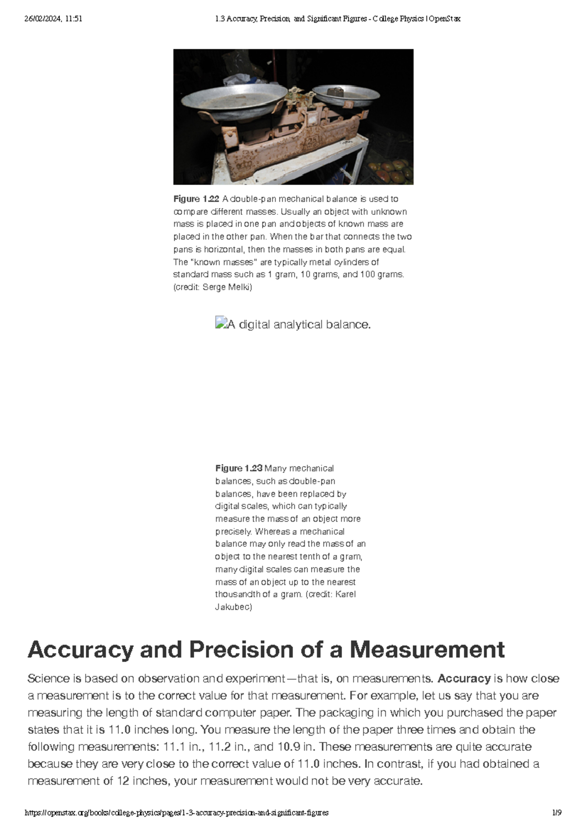 1.3 Accuracy, Precision, and Significant Figures - College Physics Open ...