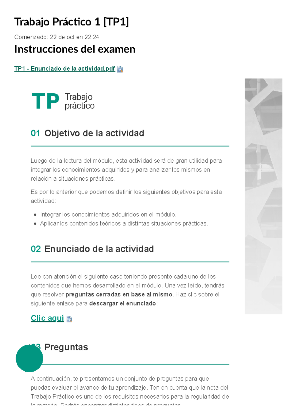 TP1 DIP S 95% - TP1 - Trabajo Prácco 1 [TP1] Comenzado: 22 de oct en 22: Instrucciones del ...