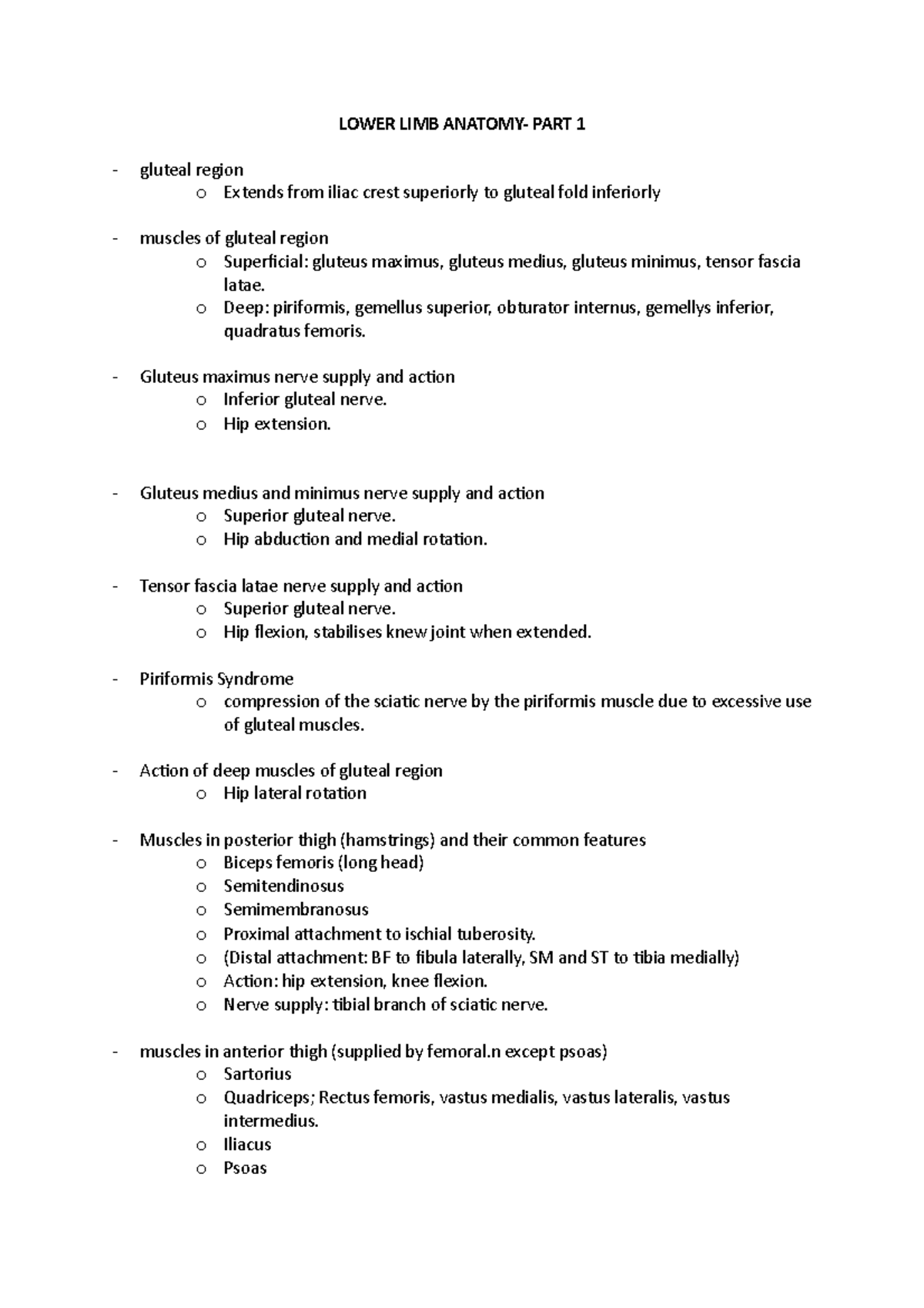 MSK- Lower limb Anatomy- part 1 - LOWER LIMB ANATOMY- PART 1 gluteal ...