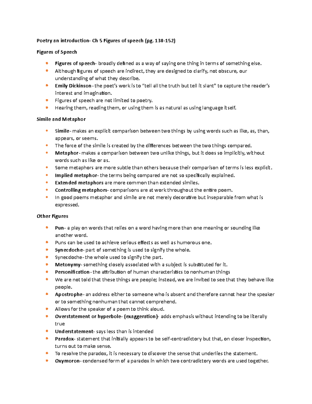 Poetry an introduction- ch 5 figures of speech (130-152) - Poetry an ...
