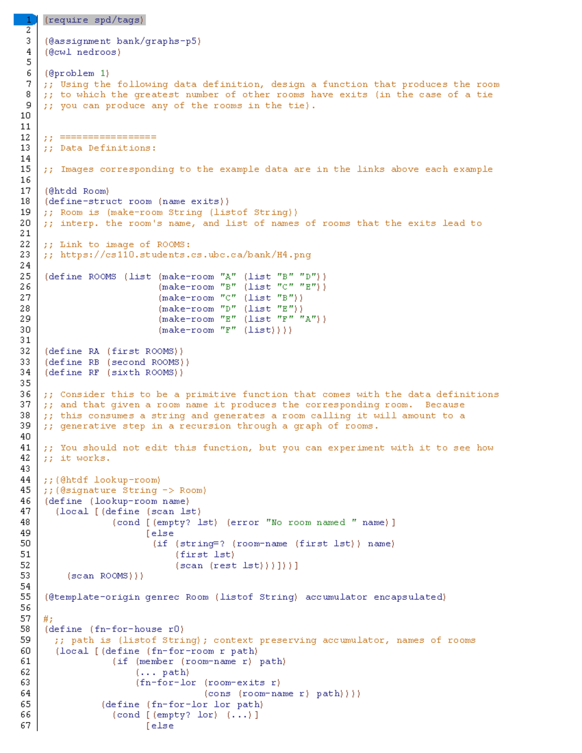 Graph problem max exits to starter - (require spd/tags) (@assignment bank/graphs-p5) (@cwl ...