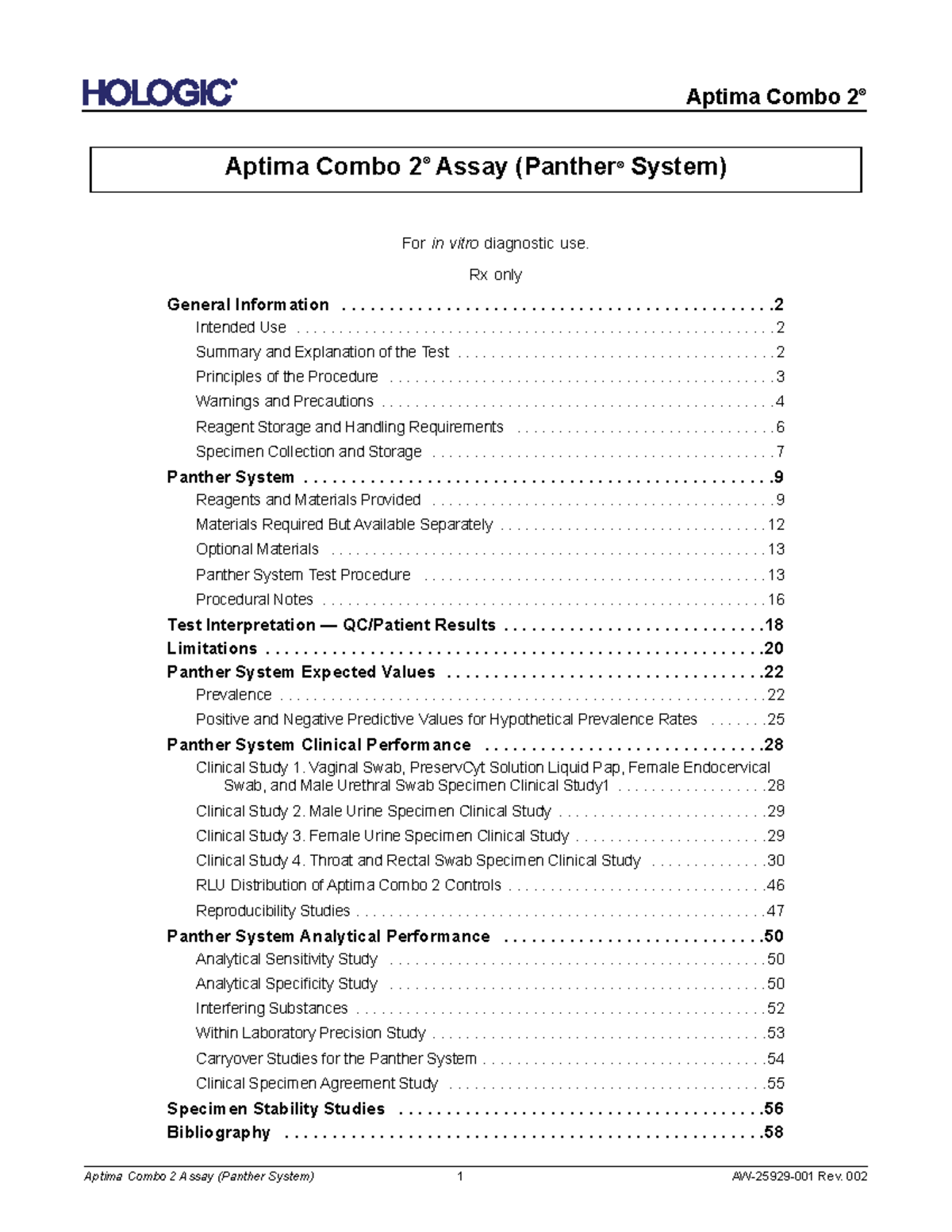 AW-25929-001 002 01 - Costos y presupuesto - ® Assay (Panther ® System ...