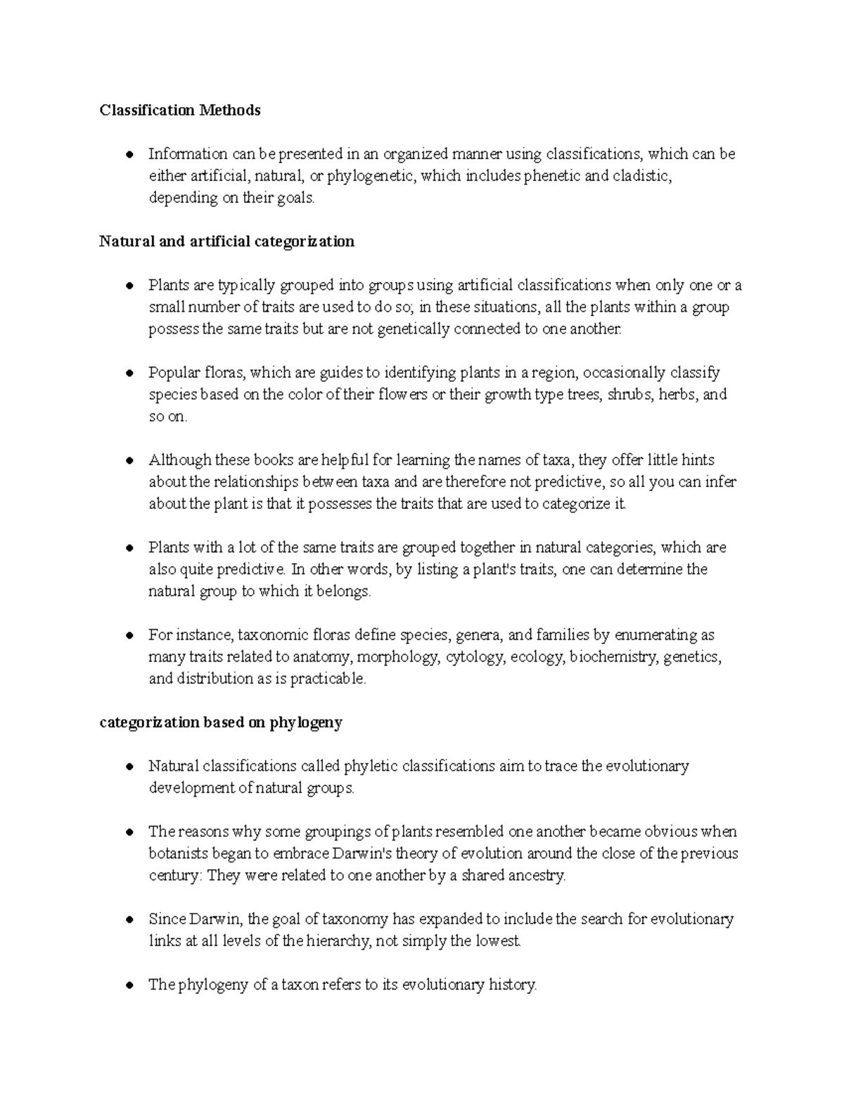 Classification Methods - Natural and artificial categorization Plants ...