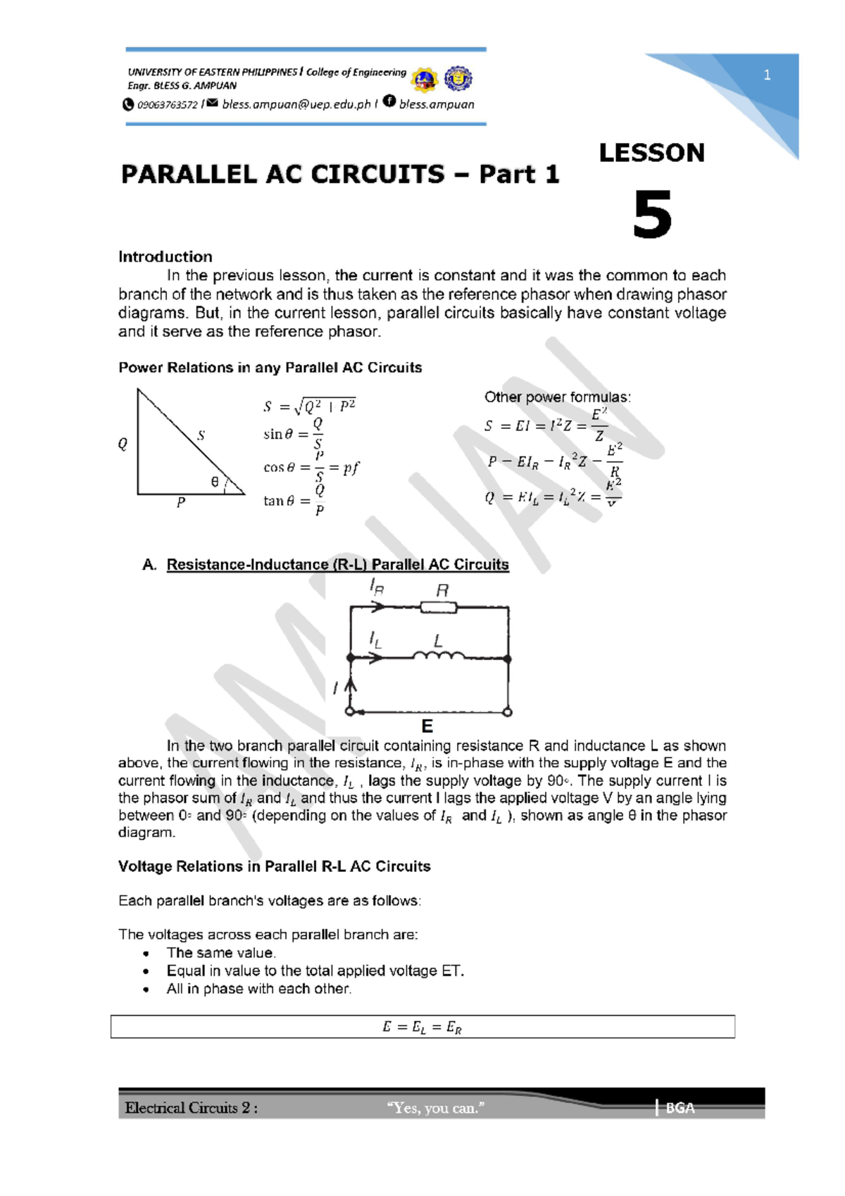 Lesson 5 EE222 BGA-4-11-24 - BS Electrical engineering - Studocu