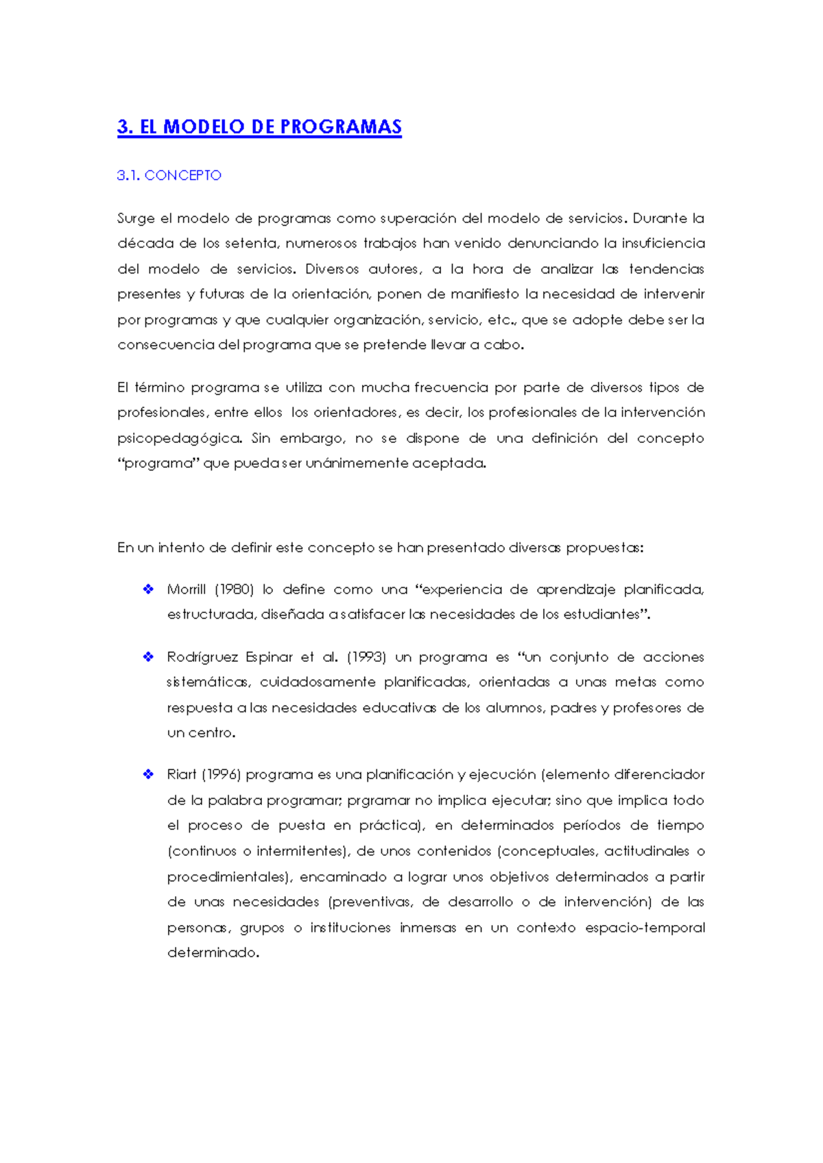 Modelos-de-programas - 3. EL MODELO DE PROGRAMAS 3. CONCEPTO Surge el modelo de programas como ...