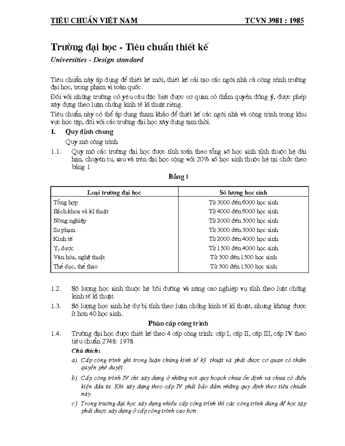 Giaxaydung.vn TCVN 3981 1985 - Tr|Íng Æπi h‰c - Ti™u chu»n thi’t k’ Universities - Design ...