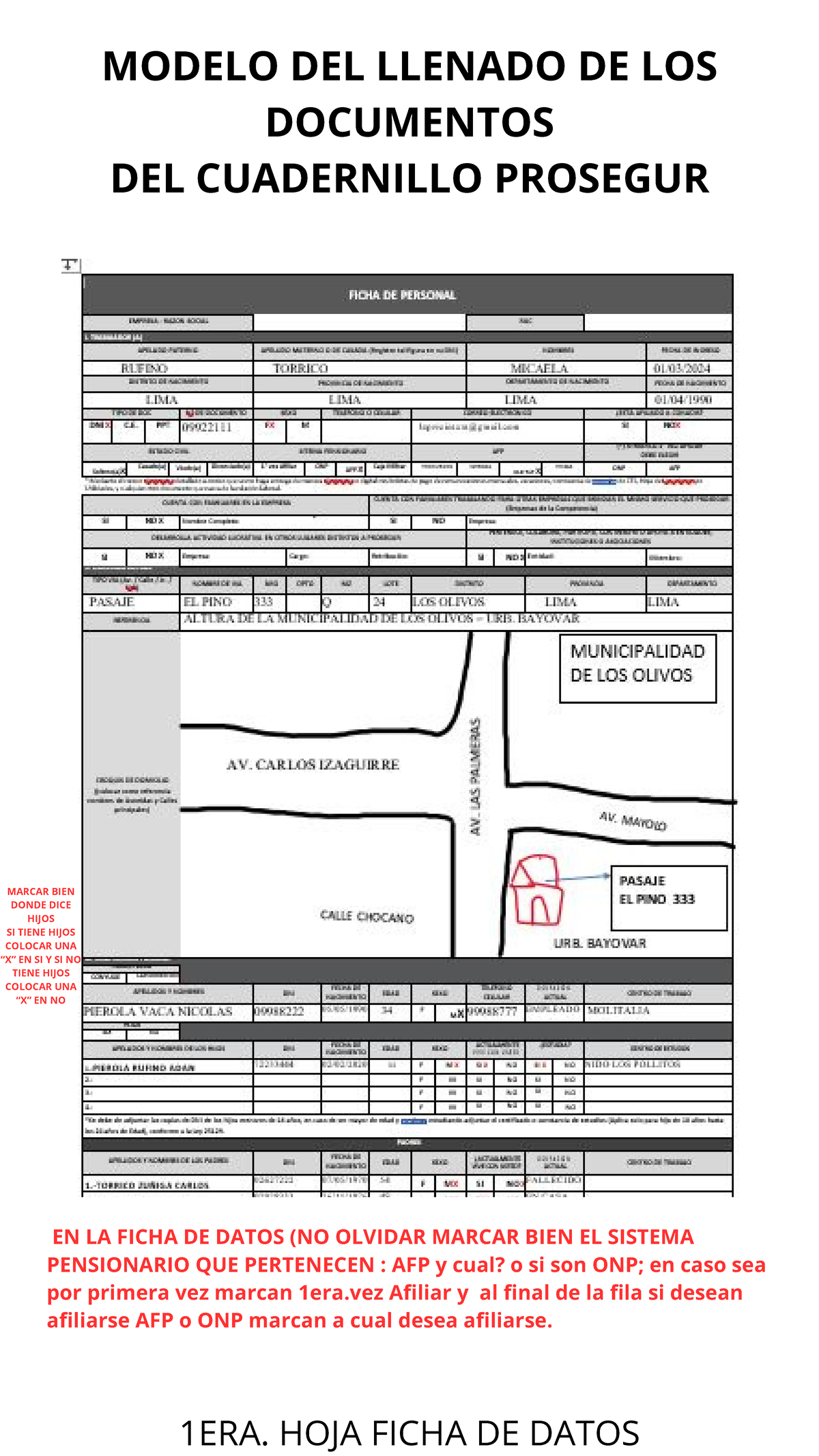 Modelo DEL Llenado DE LOS Documentos DEL Cuadernillo Prosegur ...
