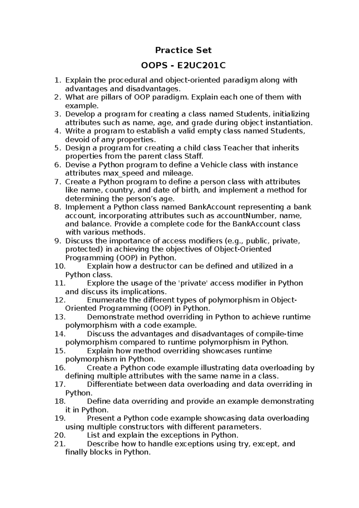 Practice Set Oops Mte 18 04 2024 Practice Set Oops E2uc201c Explain