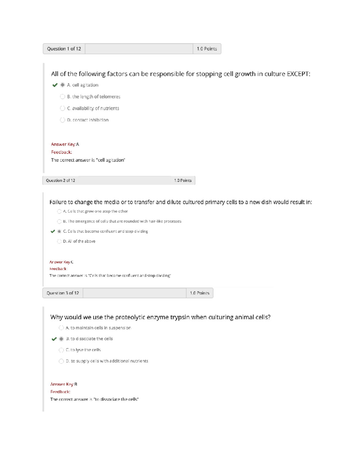 Bio2382-Quiz-1 - Quiz 1 for Cell bio - Biology 2382B - Studocu