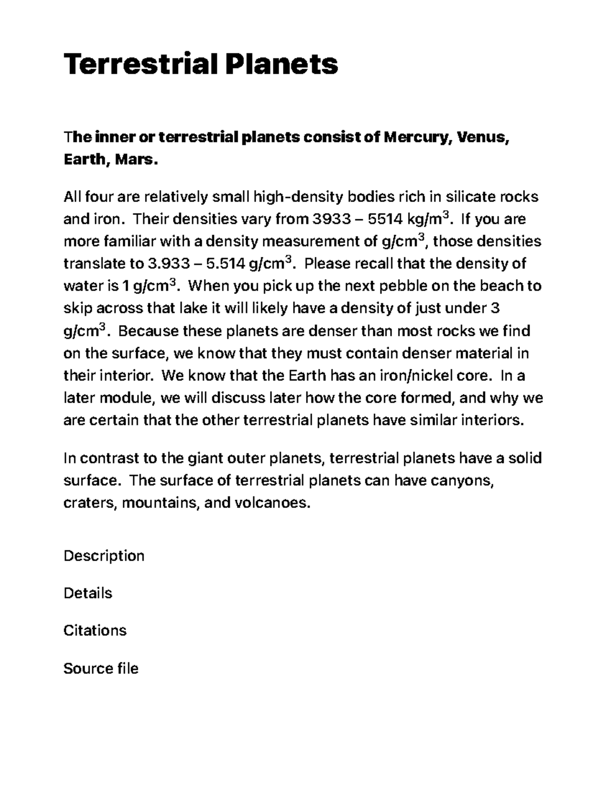 Terrestrial Planets - A book for planetary science - Terrestrial ...