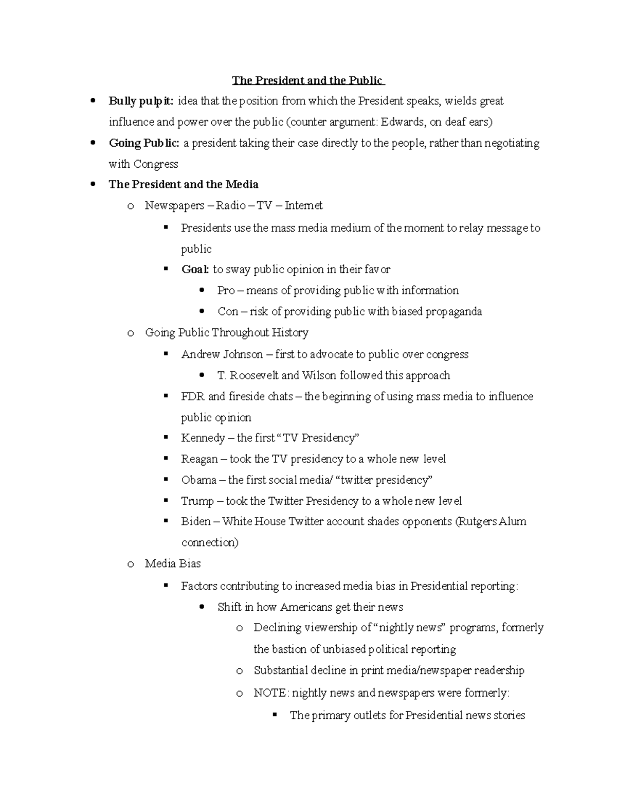 American Presidency - The President and the Public - The President and ...