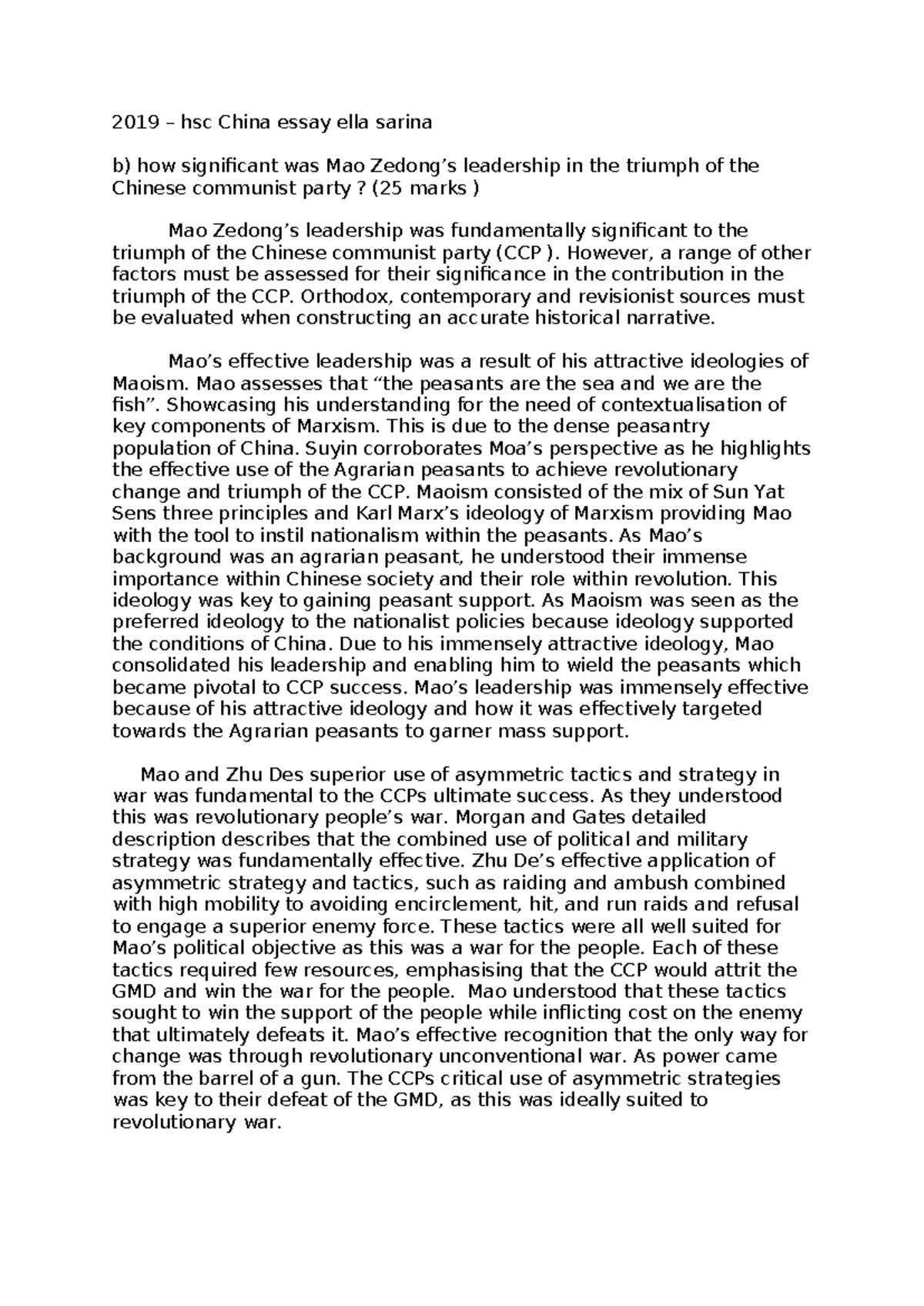 2019 hsc china essay - 2019 – hsc China essay ella sarina b) how ...