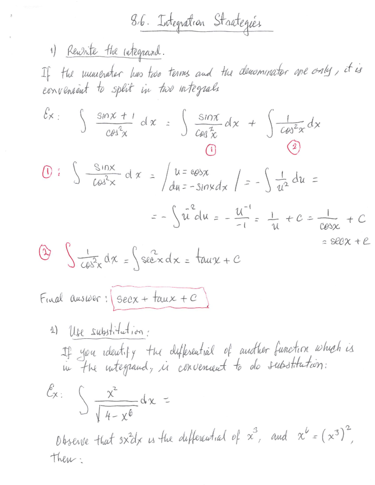 Section 8.6 Integration Strategies - MAC2312 - Studocu