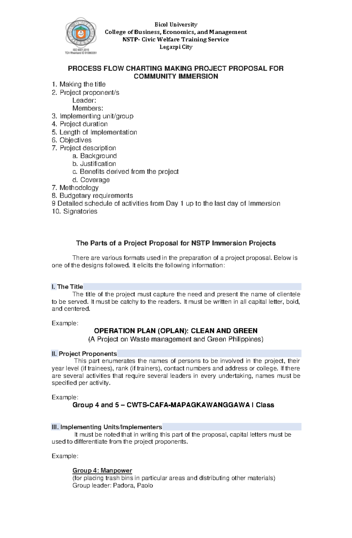 Project- Proposal- Format - College of Business, Economics, and ...