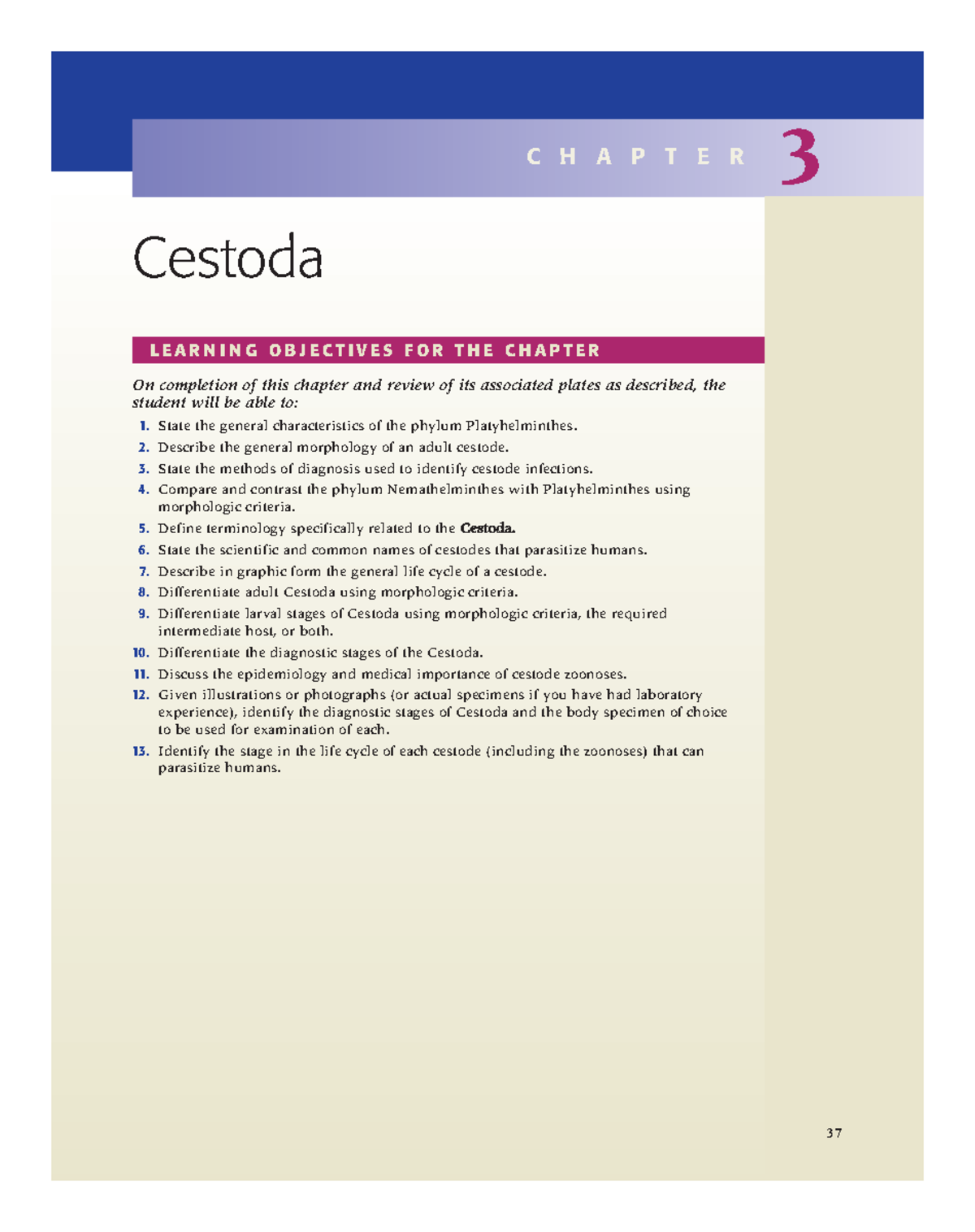 Cestoda - science - C H A P T E R 3 Cestoda ####### L E A R N I N G O B ...