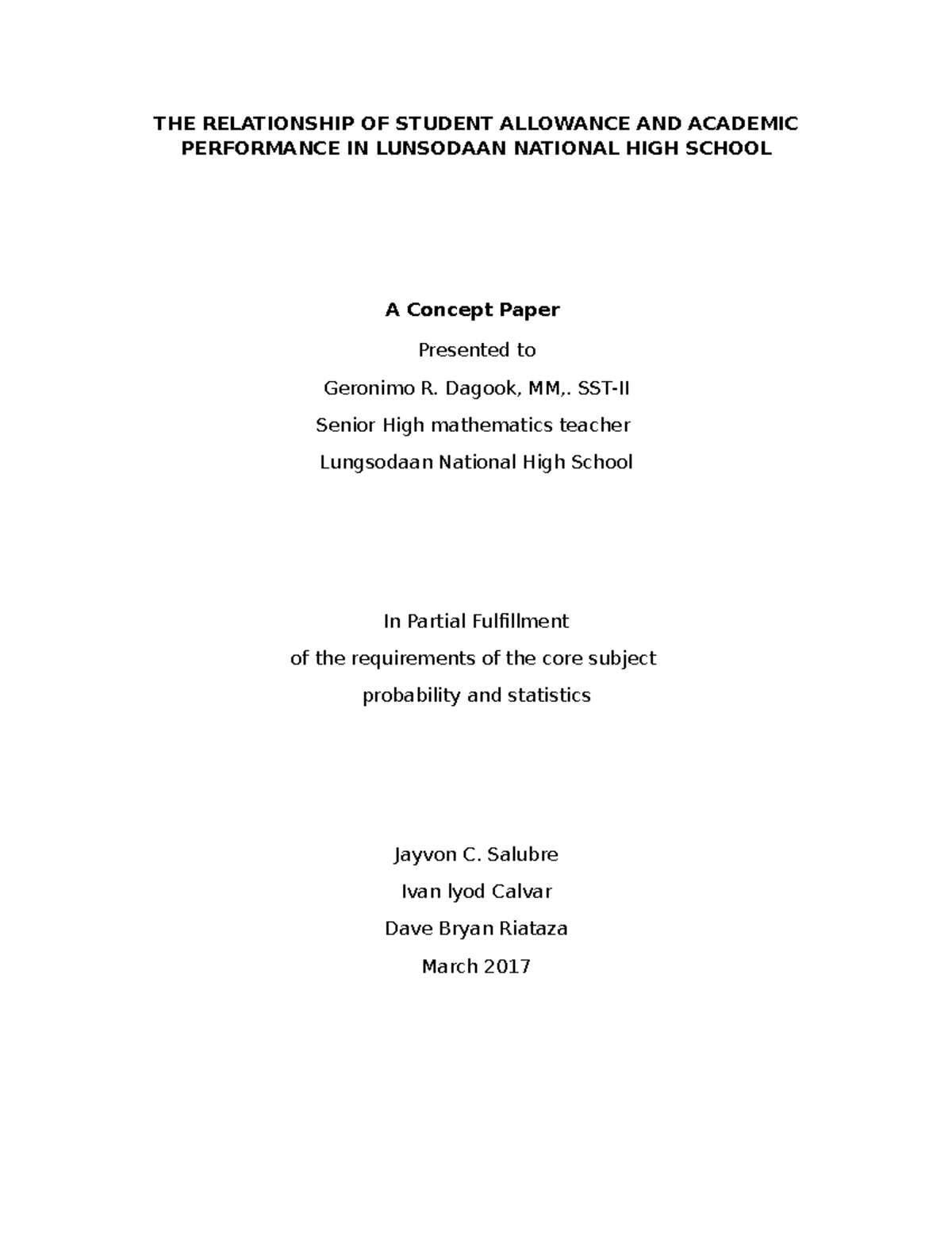 THE Relationship OF Student Allowance AN - THE RELATIONSHIP OF STUDENT ...