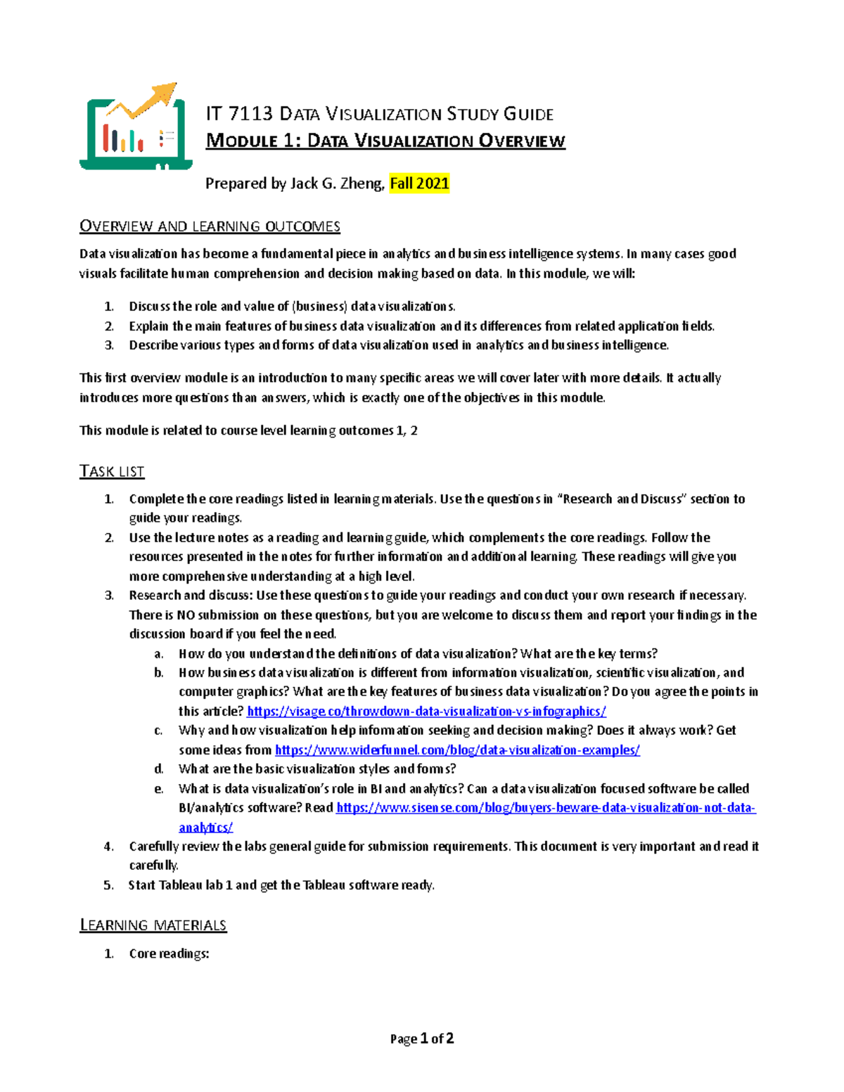 01 1 IT7113 study guide m1 overview - IT 7113 DATA VISUALIZATION STUDY ...