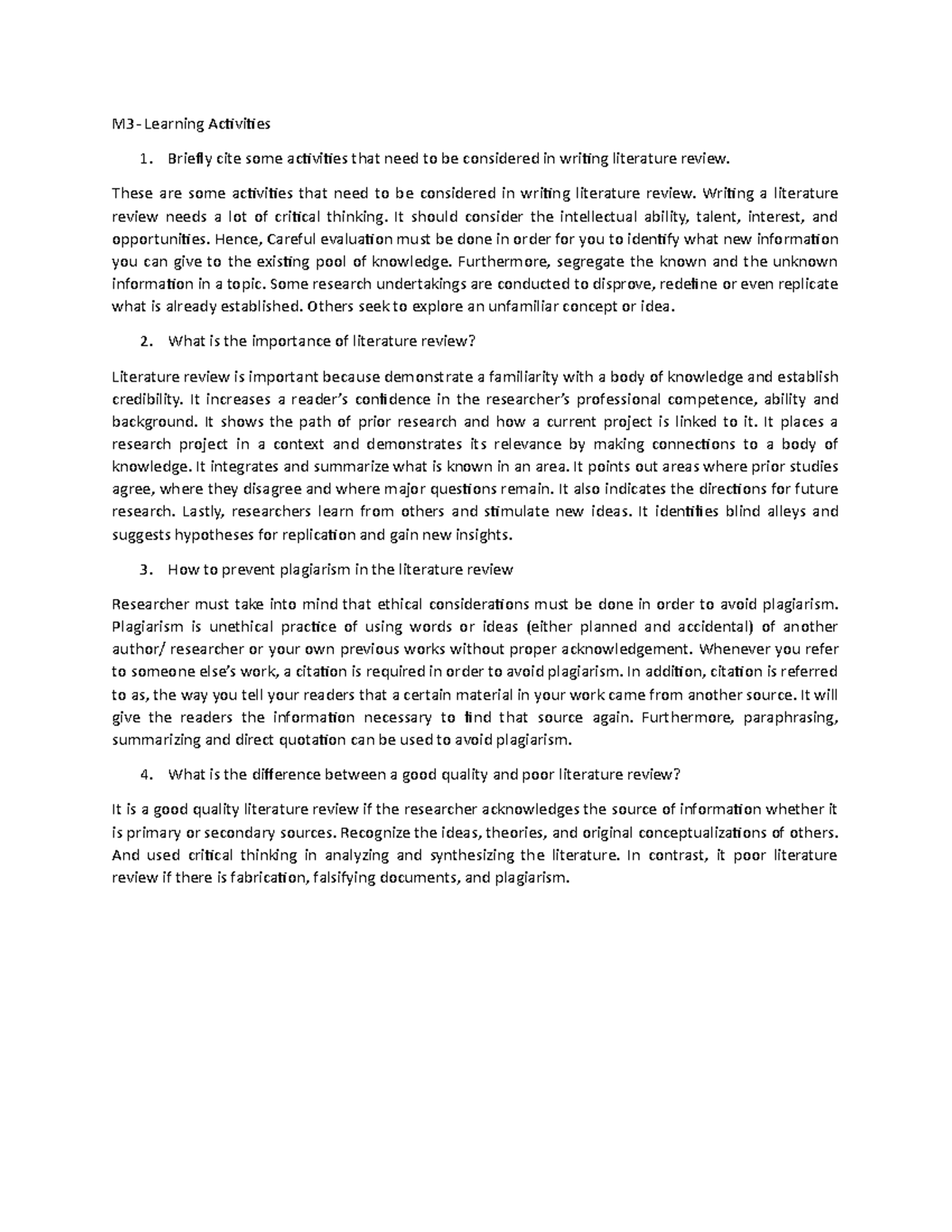 Module 3 - Answers - M3- Learning Activities Briefly cite some ...