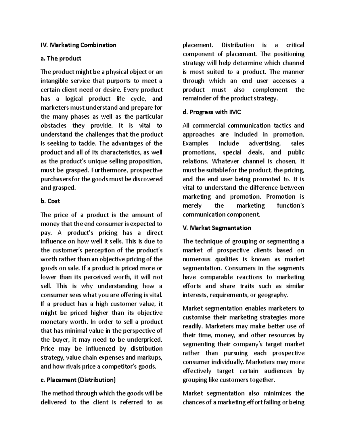 Marketing Mix, Market Segmentation, and Marketing Trends - IV ...