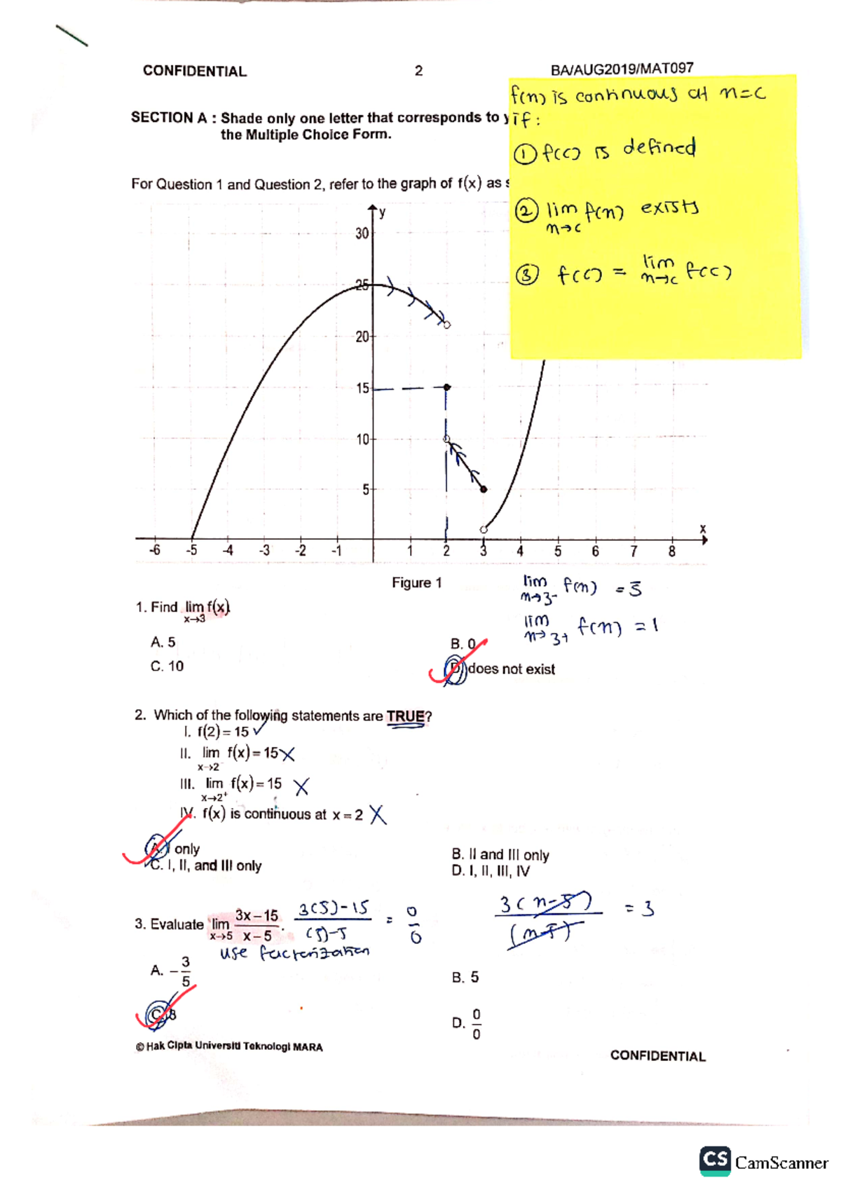 MAT097 2019 August - past year - Foundation of Mathematics for ...