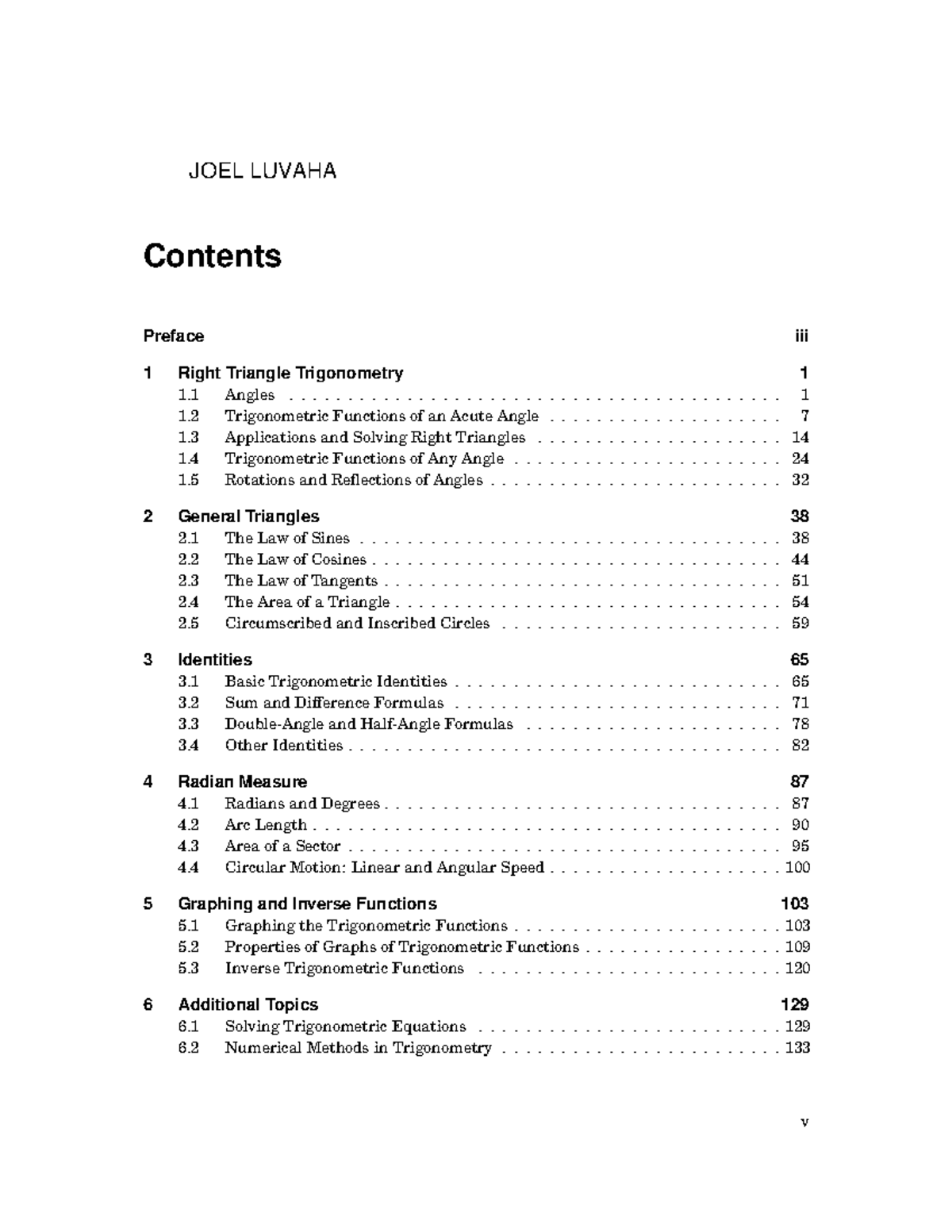 Applied Geometry-Trigonometry - Contents v 1 Right Triangle ...