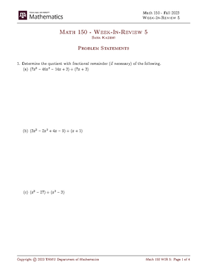 1.5 Homework - HW 1.5 - MATH 150 - Studocu