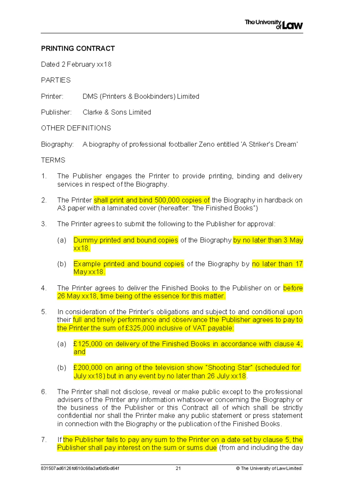 2324 dis u01 ce01 prep task01 contract - PRINTING CONTRACT Dated 2 ...
