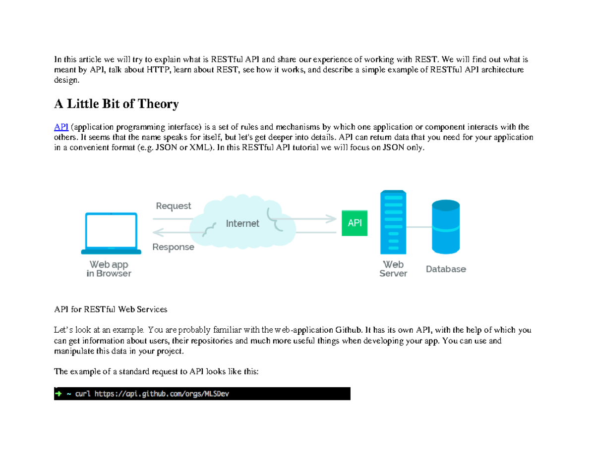 RESTful API and share our experience of working with REST - We will ...