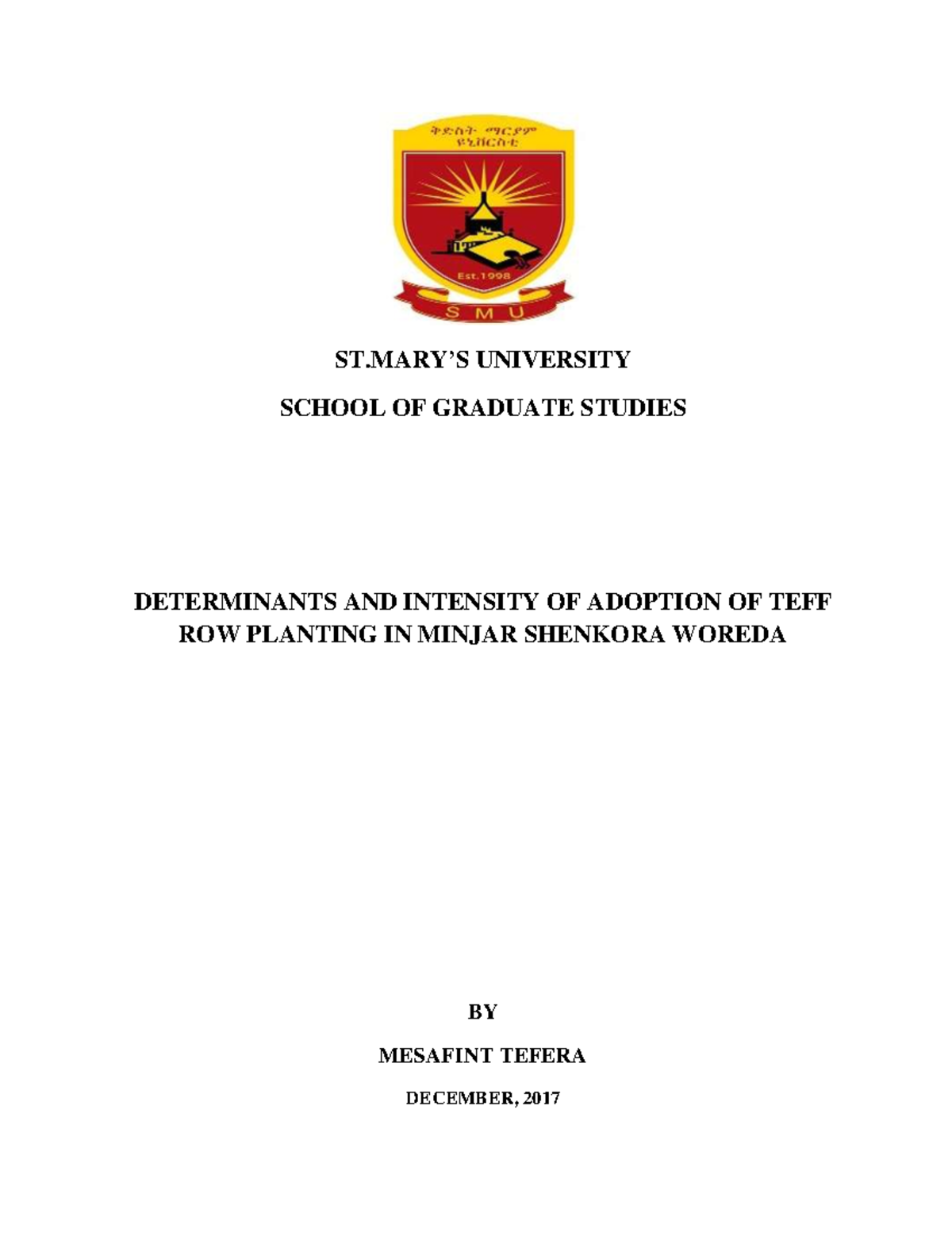 Final Thesis Mesafint Tefera print - Copy - ST’S UNIVERSITY SCHOOL OF ...