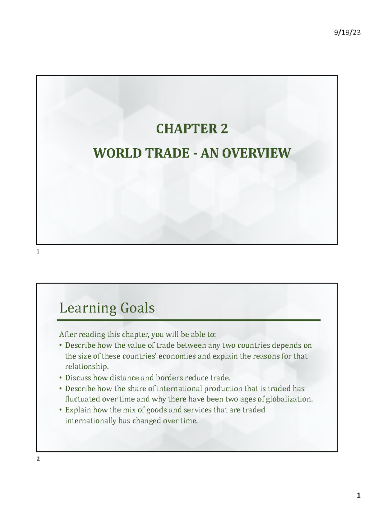 2. Chap 2 World trade overview updated 10223 - CHAPTER 2 WORLD TRADE ...