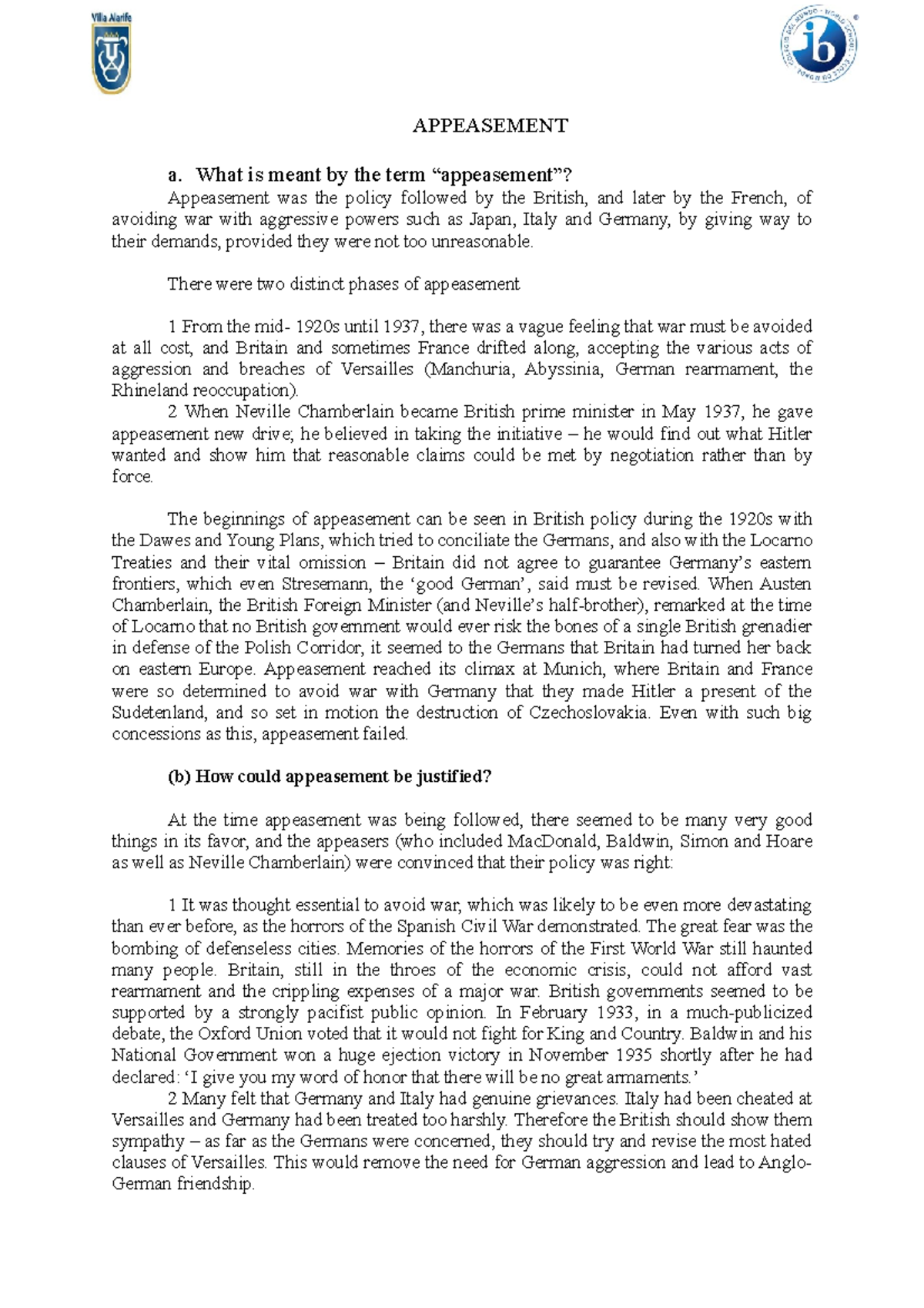 Appeasement - Política del apaciguamiento durante los años entre ...